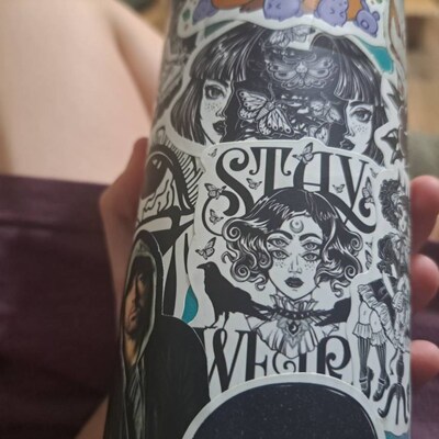 10-100 Pcs Random Gothic Stickers Dark Horror Vinyl Waterproof Black ...