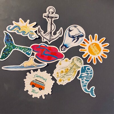 BEACH STICKER PACK Beach Stickers Aesthetic Stickers Boho - Etsy