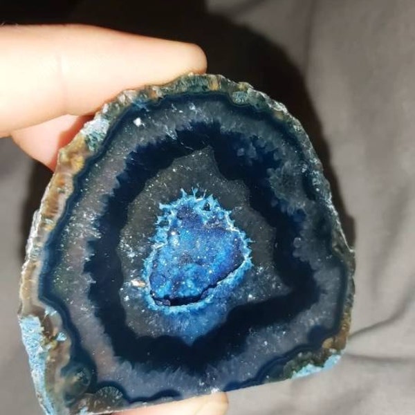 Blue Agate Geode, Brazilian Agate Geode, Geode, Crystal, Blue, Natural ...