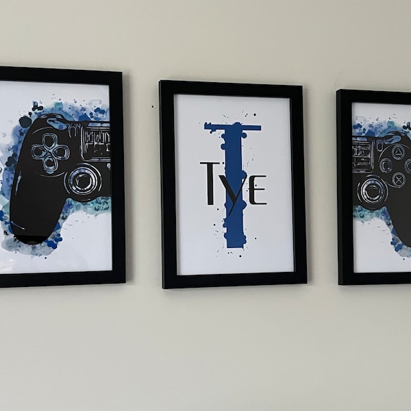 Gaming Print, Gamer Gift, Set of 3, Gaming Prints Personalised, Games ...