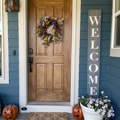 Welcome Sign, Rustic Wood Welcome Sign, Front Door Welcome Sign ...