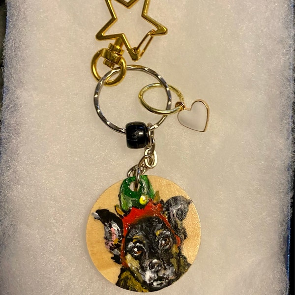 Will Draw You Pet on Handmade Keychain, Custom Key-chain Charm, Pet ...