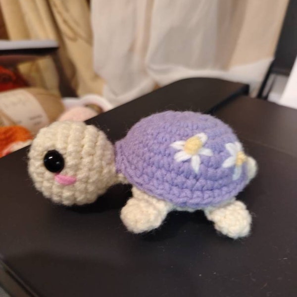 Daisy Purple Turtle No Sew Crochet Pattern, No Sew Amigurumi Crochet ...