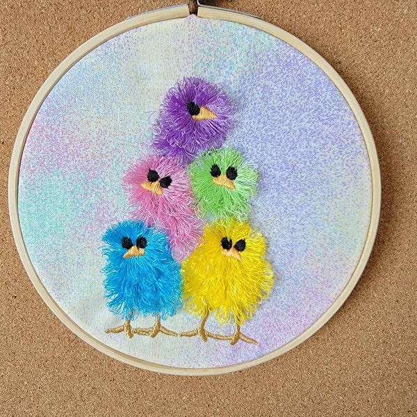 Cute Little Chicks Machine Embroidery Designs Fringed Fluffy Chick ...