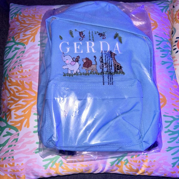 Personalised Toddler Backpack, Embroidered Elephant Rucksack, Lion ...