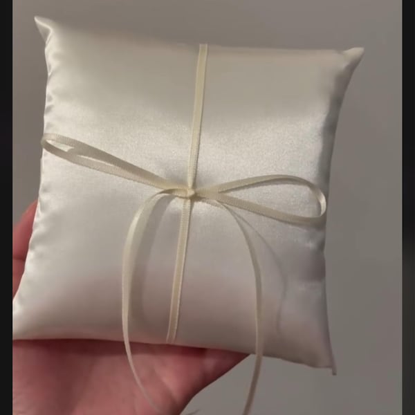 Small Ring Pillow, Ivory Satin Engagement Ring Pillow, Mini Ring Bearer ...