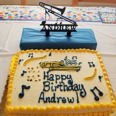 Personalised Acrylic Trombone Brass Musical Instrument Birthday Cake ...