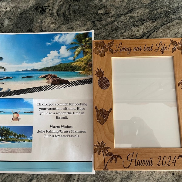 Hawaii Picture Frame 5x7 Vacation Custom Laser Engraved Frame - Etsy