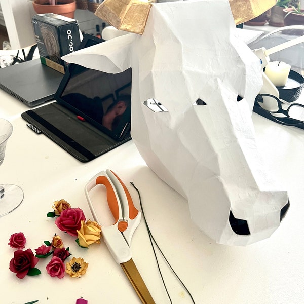 Cow Mask Template - DIY Animal Head, Halloween Mask, Instant Pdf ...
