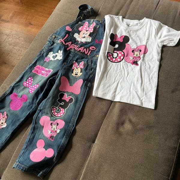 Minnie Mouse Overalls Denim Overalls for Baby Toddler Minnie Set Any ...