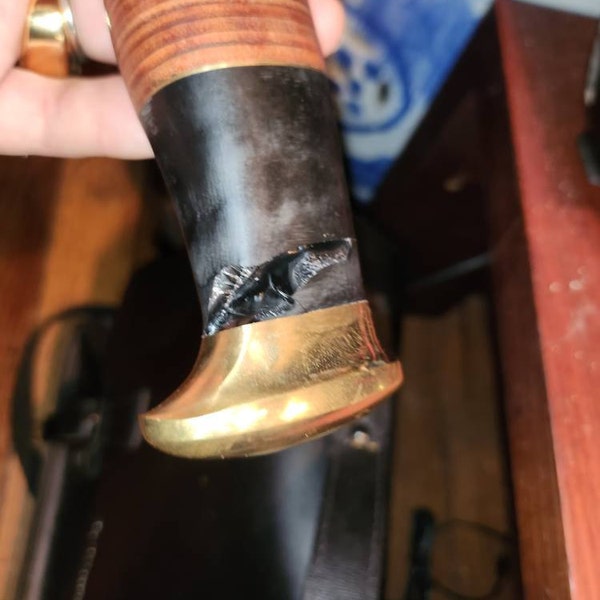 14 Inch Custom FORGED DAMASCUS Steel Hunting Knife With Stag and Brass ...