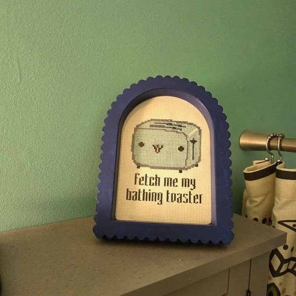 Fetch Me My Bathing Toaster Cross Stitch Pattern, Funny Décor, Kawaii ...