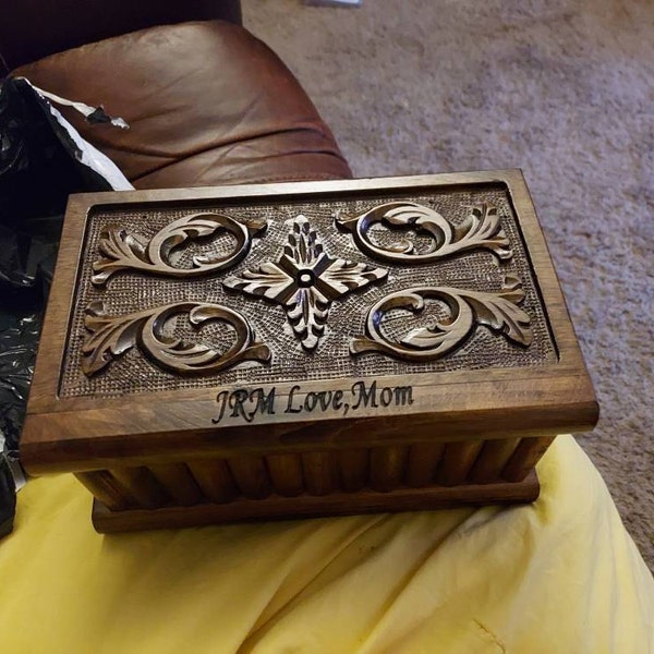 Puzzle Box With Secret Key Wooden Puzzle Box Walnut Custom Secret Lock ...