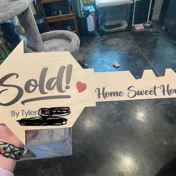 Realtor Sold Key, Wood House Sign (personalized Closing Gift 7360) - Etsy