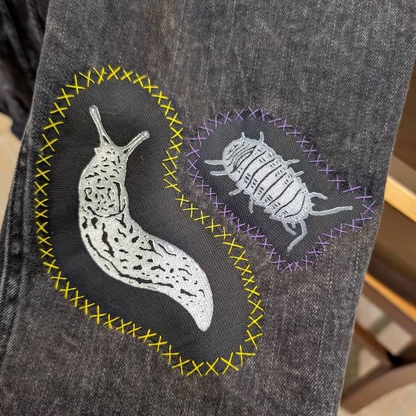 Block-print Pill Bug Patch: Cotton Canvas, Sew-on - Etsy