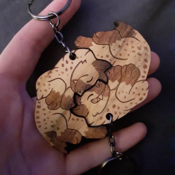Hyena Interlocking Couple Keychains - Friendship or Relationship ...