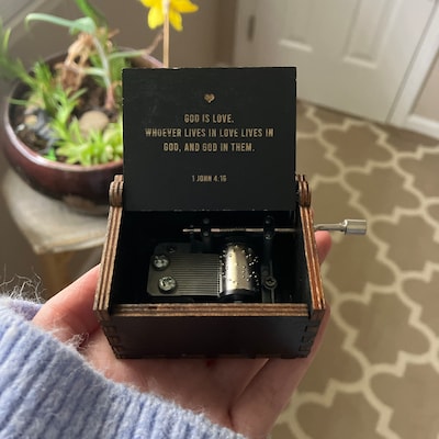 Personalised Gift Wooden Music Box Christian Gift - Etsy UK