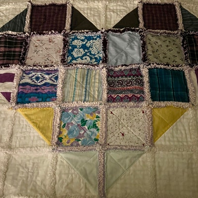 Vintage Hanky Handkerchief Rag Quilt Shabby Chic Quilt Blanket - Etsy