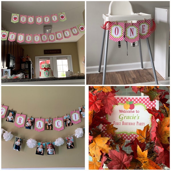 Apple Printable Party Kit Includes Invites and Decorations in RED, Edit ...