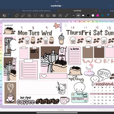 Functional Digital Sticker Checklists, Planner Stickers, Summer Palette ...