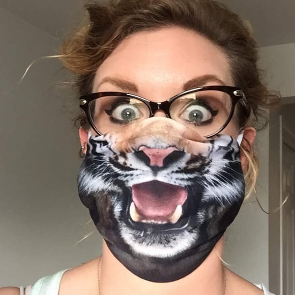 Tiger Face Mask, Halloween Face Mask, Adjustable Cute Face Mask for ...