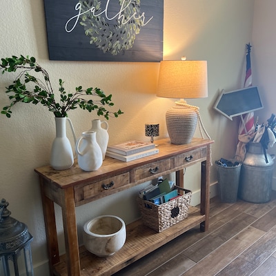 Old Reclaimed Rustic Wooden Console Table Farmhouse Console - Etsy