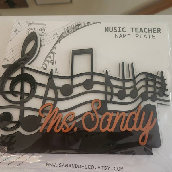 Personalized Music Teacher Name Plate, Music Teacher Gifts ...