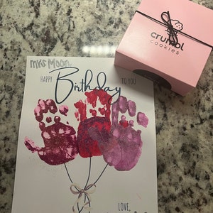 Happy Birthday Handprint Art, Custom Birthday Gift, Handprint Keepsake ...