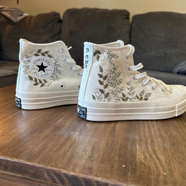 Custom Converse Chuck Taylor Daisy Flower Embroidered Converse Shoes ...