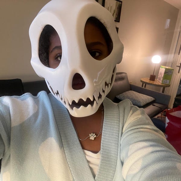 Toony Wolf Skull Mask Movable Moving Hinge Jaw 3D Printed Skulldog Bone ...