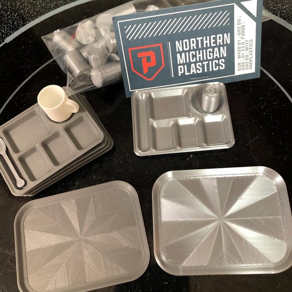 1:6 Scale Food Trays 4 Pack 3D Printed Miniature Prop Action Figure ...