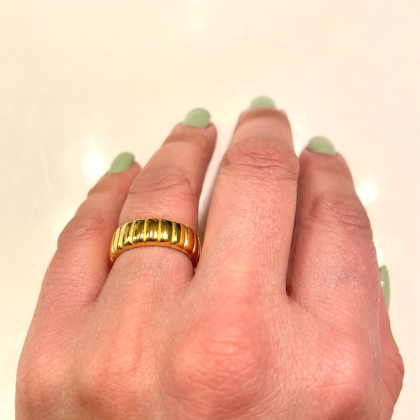 Thick Minimalist Ring Band by Caitlynminimalist • Gold Chunky Ring • A ...