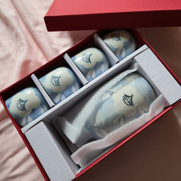 Japanese Chinese Ceramic Round Plate Gift Set - Set of 5 - Etsy