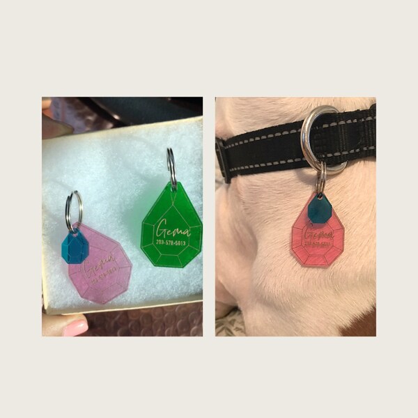 Glamorous Gem Personalized Pet Tag, Fancy Cat and Dog ID Tag, Ruby - Etsy