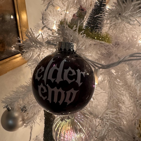 BLEGH Emo Holiday Ornament Metal Scream Black and White Christmas ...
