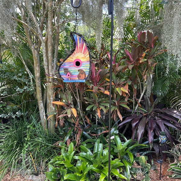 BIRDHOUSE, Funky Birdhouse, Sun Birdhouse, Unique Birdhouse, Large ...