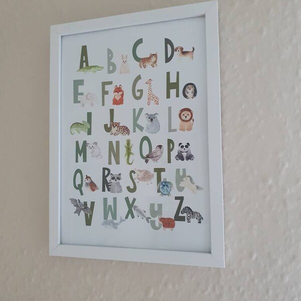 Scandi Animal Alphabet, Childrens Educational Print, Boho Animal ...