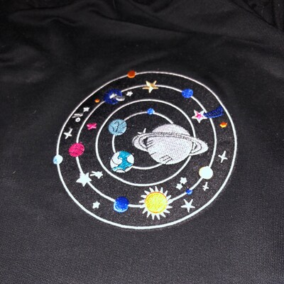 Huge 12.5cm Space Solar System Patch Iron on Embroidered Planets ...