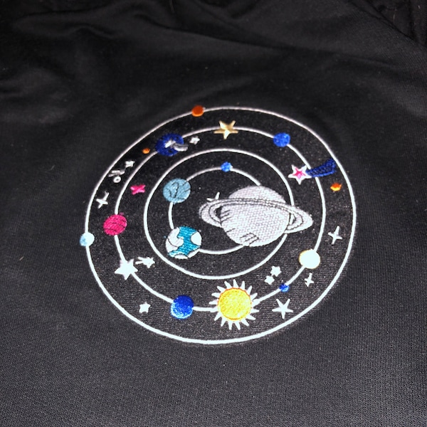 Huge 12.5cm Space Solar System Patch Iron on Embroidered Planets ...