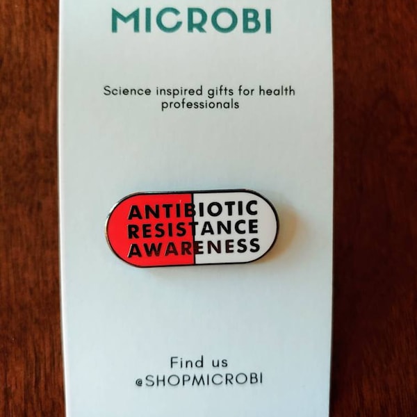 Antibiotic Resistance Awareness Pill Enamel Pin / Microbiology ...