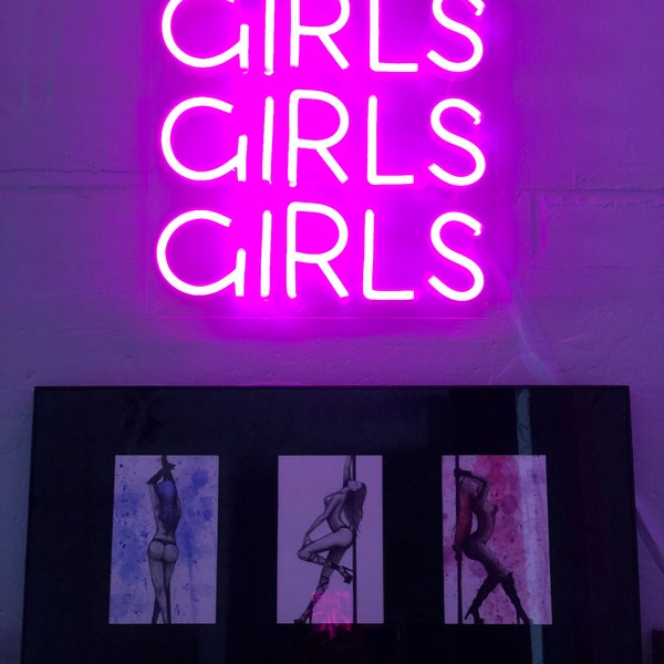 Girls Girls Girls Neon Sign|music Bar Neon Decoration|led Neon Light ...