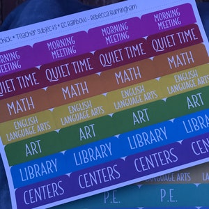 Custom Teacher Planner Subject Header Stickers | Etsy