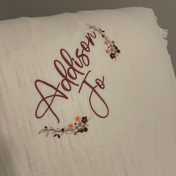 Personalized Embroidered Baby Receiving Blanket, Baby Blanket With Name ...