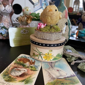 Black Cat Candy Pail With Reproduction Glass Kugal Ornaments - Etsy