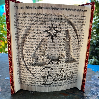 Nativity Believe: Book Folding Pattern, Instruction DIY Folded Book Art ...