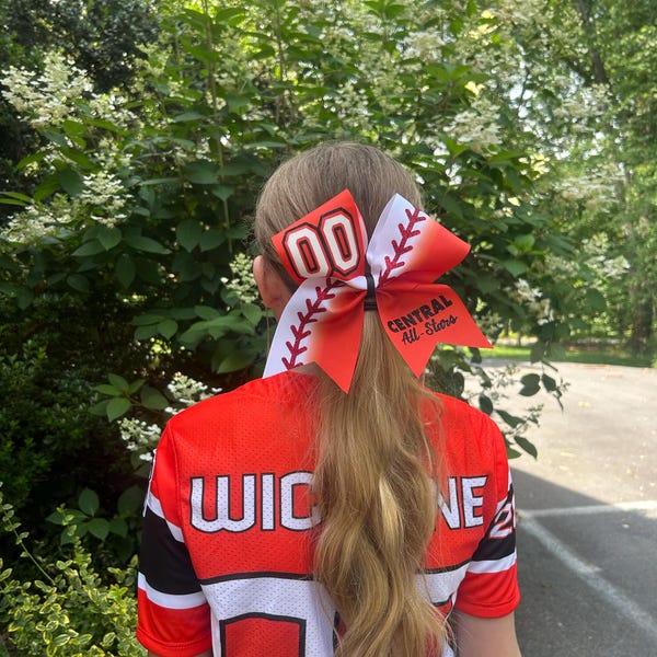 Skinny Collegiate Cheer Bow, White and Green Cheer Bow, Add ...