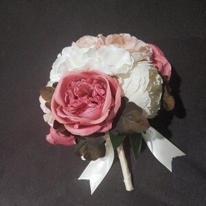Elegant Rose Pink and Ivory Bouquet Bridal Bouquet Rose Pink and Ivory ...