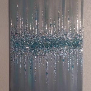 Glitter Glass Painting Glitter Painting Silver Glitter Art - Etsy