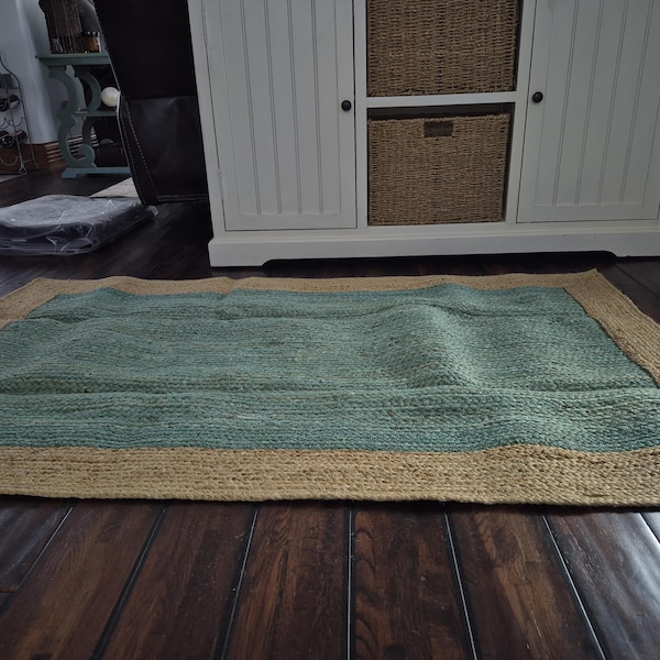 6x9,8x10ft White and Natural Hemp Jute Rungs-extra Large Jute Rugs Jute ...