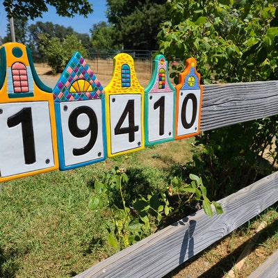 Custom House Numbers Tile With Tropical Fish, Coastal Address Sign ...